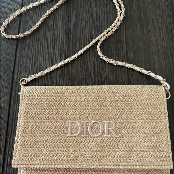 Dior | Bags | Christian Dior Raffia Clutch Pouch Wallet With Strap ...